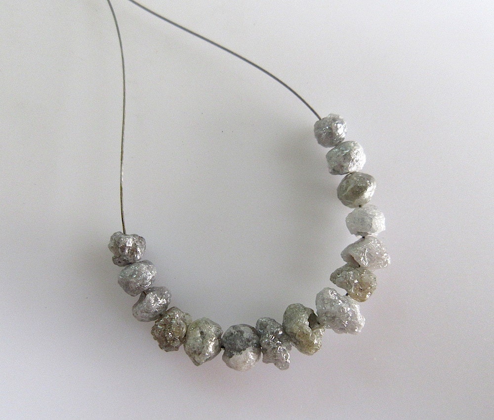 15 Pieces Rare Rough Diamond Rondelles Natural Diamond Round | Etsy