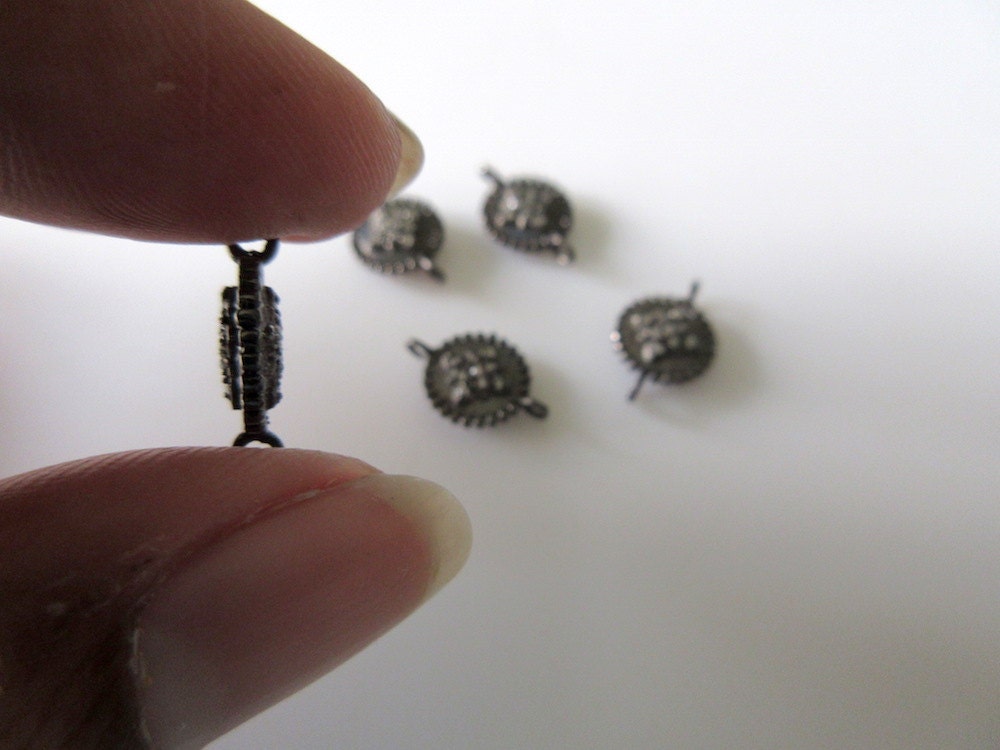 2 Pcs 925 Sterling Silver Round Double Loop Connector Charm - Etsy