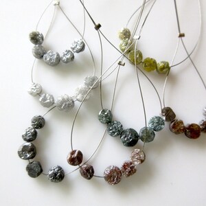 5 Pieces Button Shaped Blue Raw Diamonds, Raw Diamond Button Beads ...