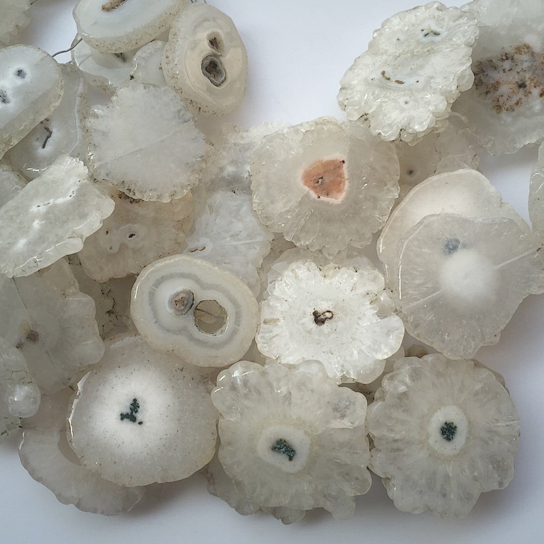 White Solar Quartz, Stalactite Slice, Natural Solar Quartz Slices ...