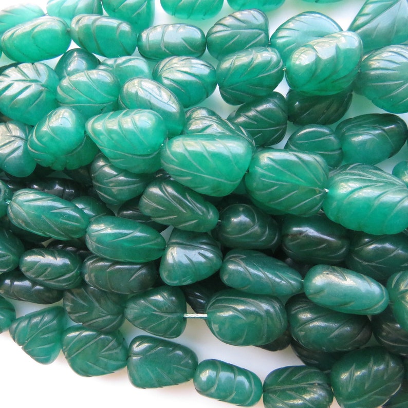 Green Jade Carved Tumble Beads Green Jade Tumbles 15mm to | Etsy