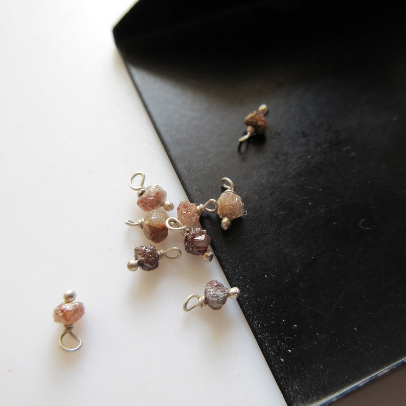 10 Pieces Natural Red Raw Rough Uncut Diamond 925 Sterling | Etsy