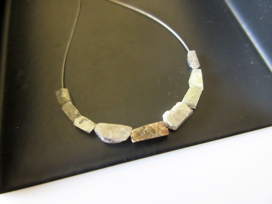 Grey Yellow Red Raw Rough Polished Diamond Sticks for Bar Necklace ...