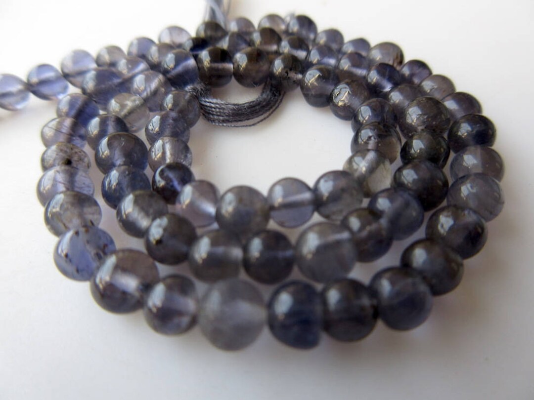 Natural Blue Iolite Round Beads, Iolite Smooth Round Beads, 4mm Beads ...