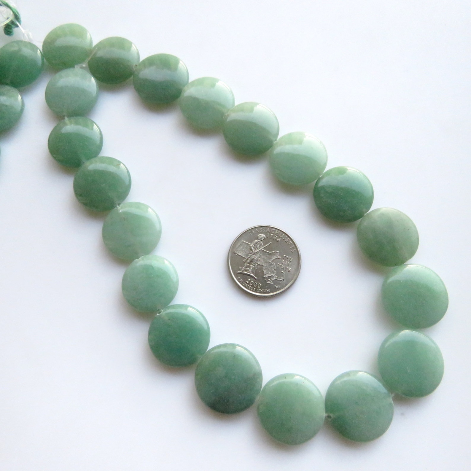 Green Jade Smooth Round Coin Beads Green Jade Beads 20mm | Etsy