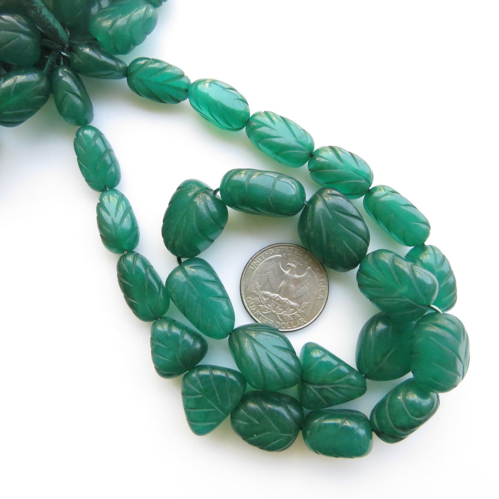 Green Jade Carved Tumble Beads Green Jade Tumbles 15mm to - Etsy