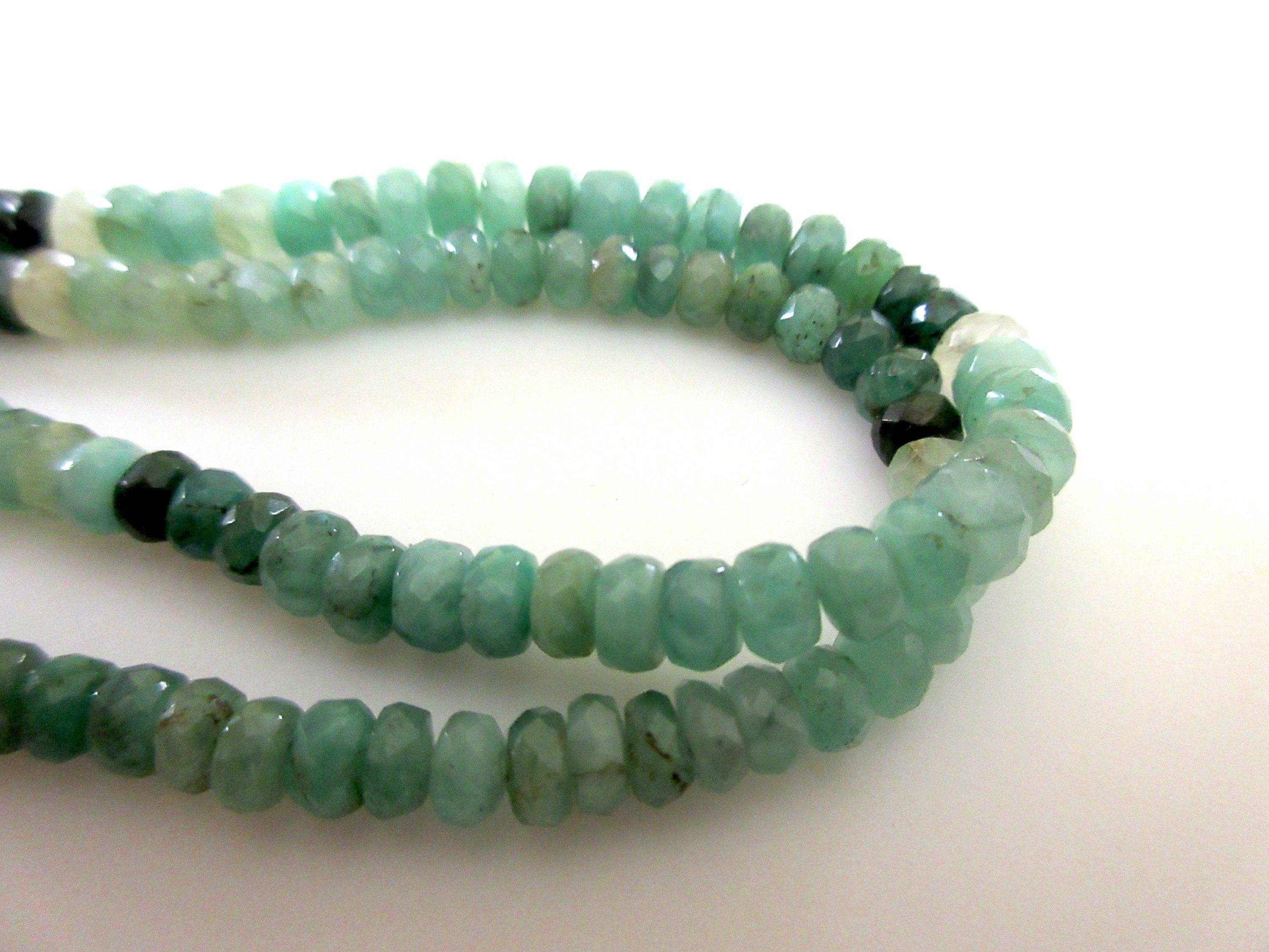 Natural Emerald Faceted Rondelle Beads, 5mm Green Emerald Shaded ...