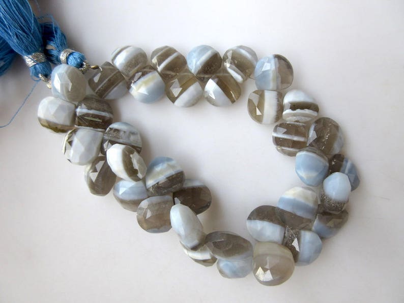 AAA Natural Blue Grey Bi Color Opal Faceted Heart Shaped | Etsy