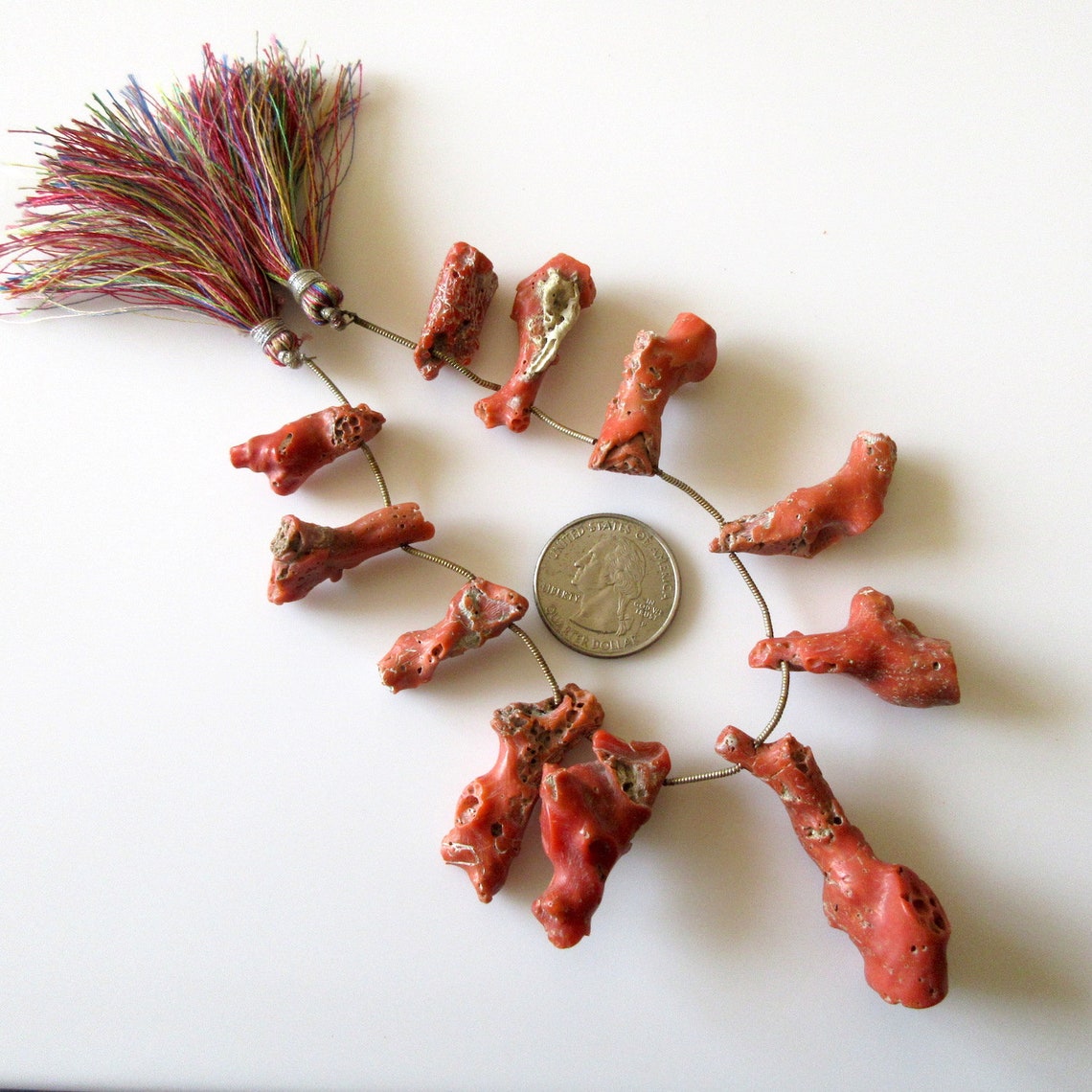 11 Pices Huge Natural Coral Stick Beads Red Italian Raw Coral - Etsy