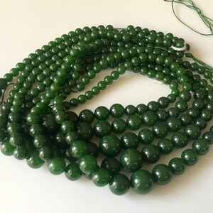 6mm to 13mm Emerald Green Jade Round Beads Green Jade Smooth Round ...