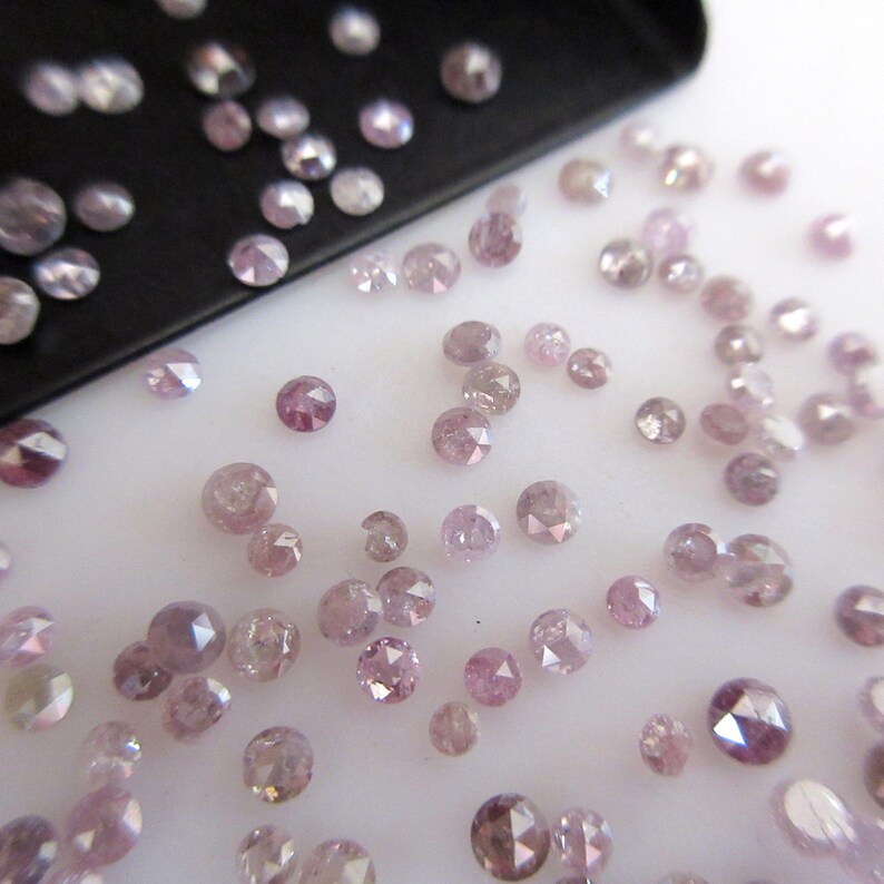 10 Pieces 1.5mm to 2.5mm Natural Pink Rose Cut Diamond Loose, Pink ...