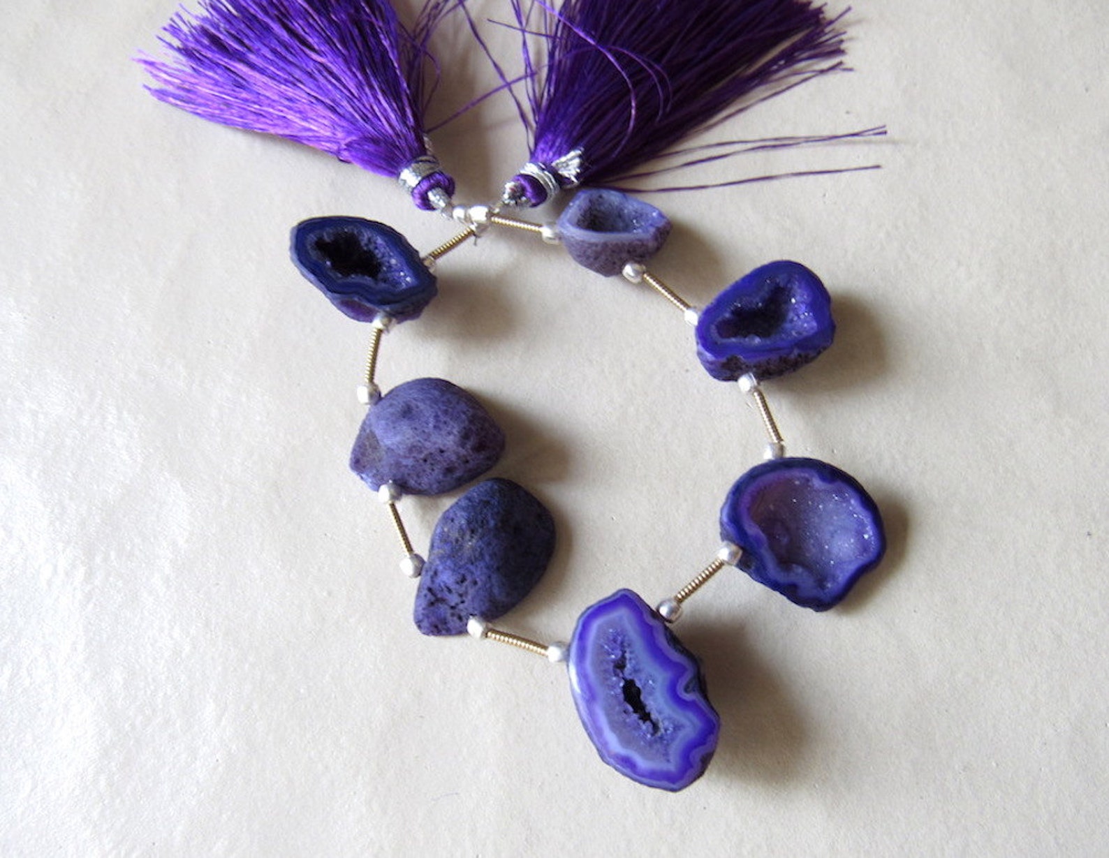 1 Strand Purple Geode Druzy Cave Beads Tabasco Geode Beads - Etsy