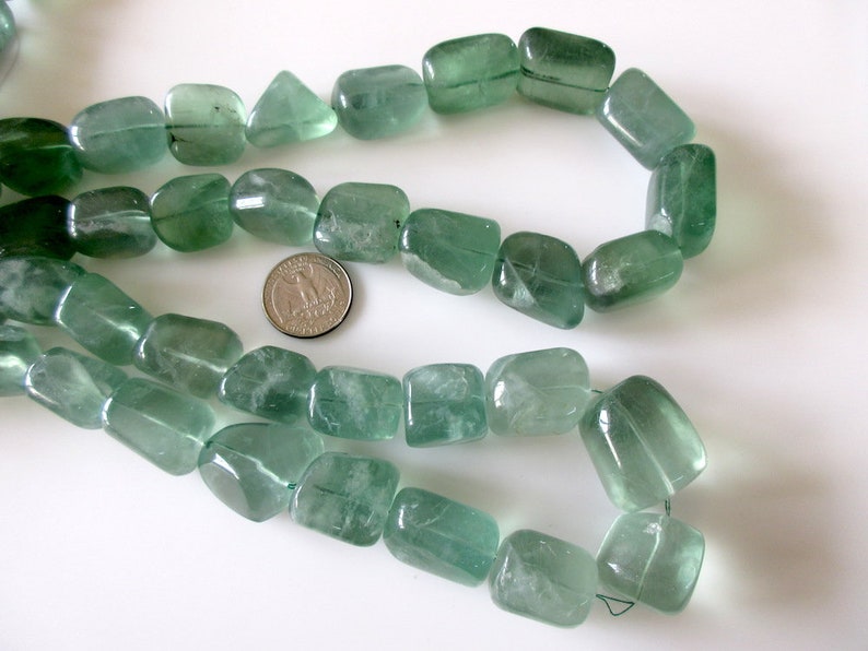 Huge Green Fluorite Tumble Beads Natural Fluorite Tumbles - Etsy