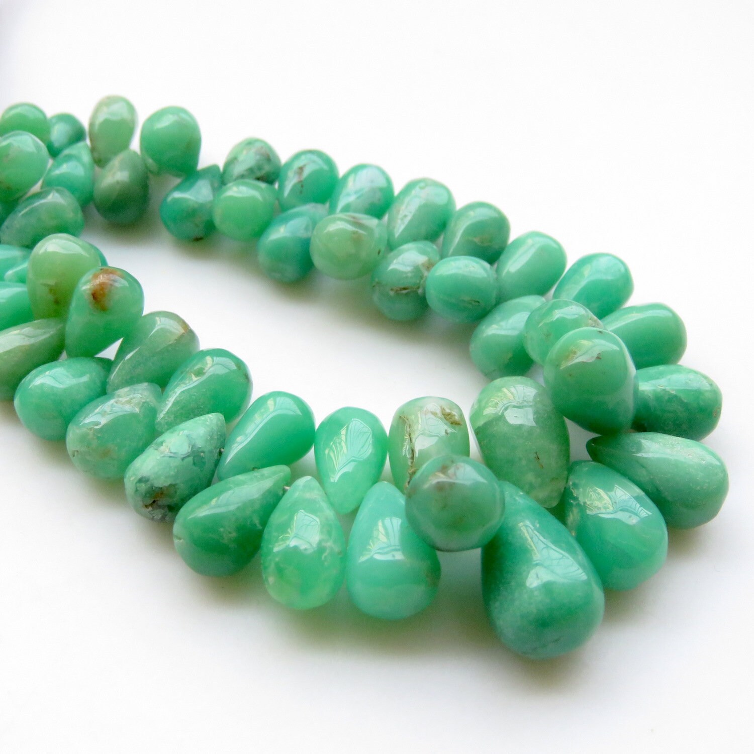 Natural Chrysoprase Gemstone Beads, Chrysoprase Smooth Teardrop ...