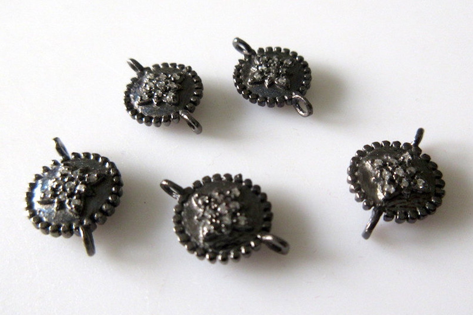 2 Pcs 925 Sterling Silver Round Double Loop Connector Charm - Etsy