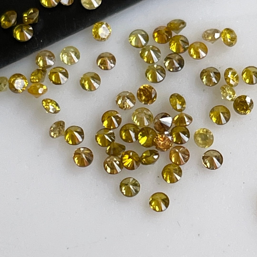 1mm/1.3mm/1.5mm/1.75mm/2mm/2.5mm/3mm Round Brilliant Cut Yellow Melee ...