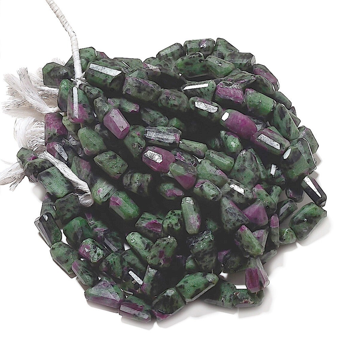 Huge Ruby Zoisite Step Cut Tumble, Ruby Zoisite Nugget Beads, Faceted ...
