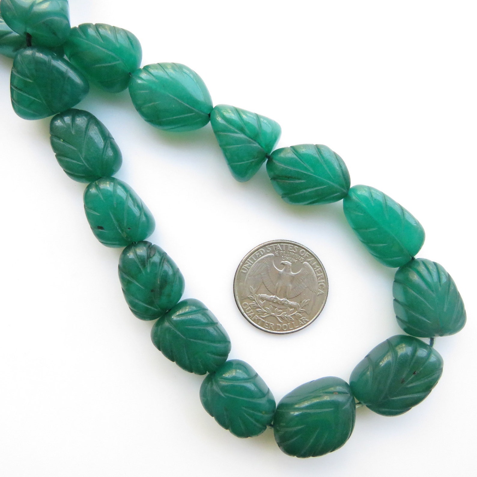 Green Jade Carved Tumble Beads Green Jade Tumbles 15mm to | Etsy