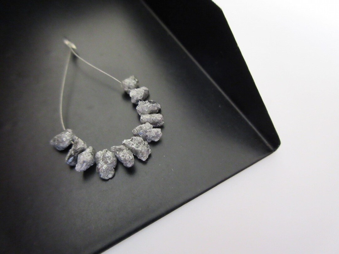 10pcs Gray Raw Diamond Spikes, Rough Natural Diamond Beads, Loose ...