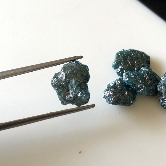 1 Piece 10mm Flat Blue Rough Raw Diamond Loose Natural Rough - Etsy