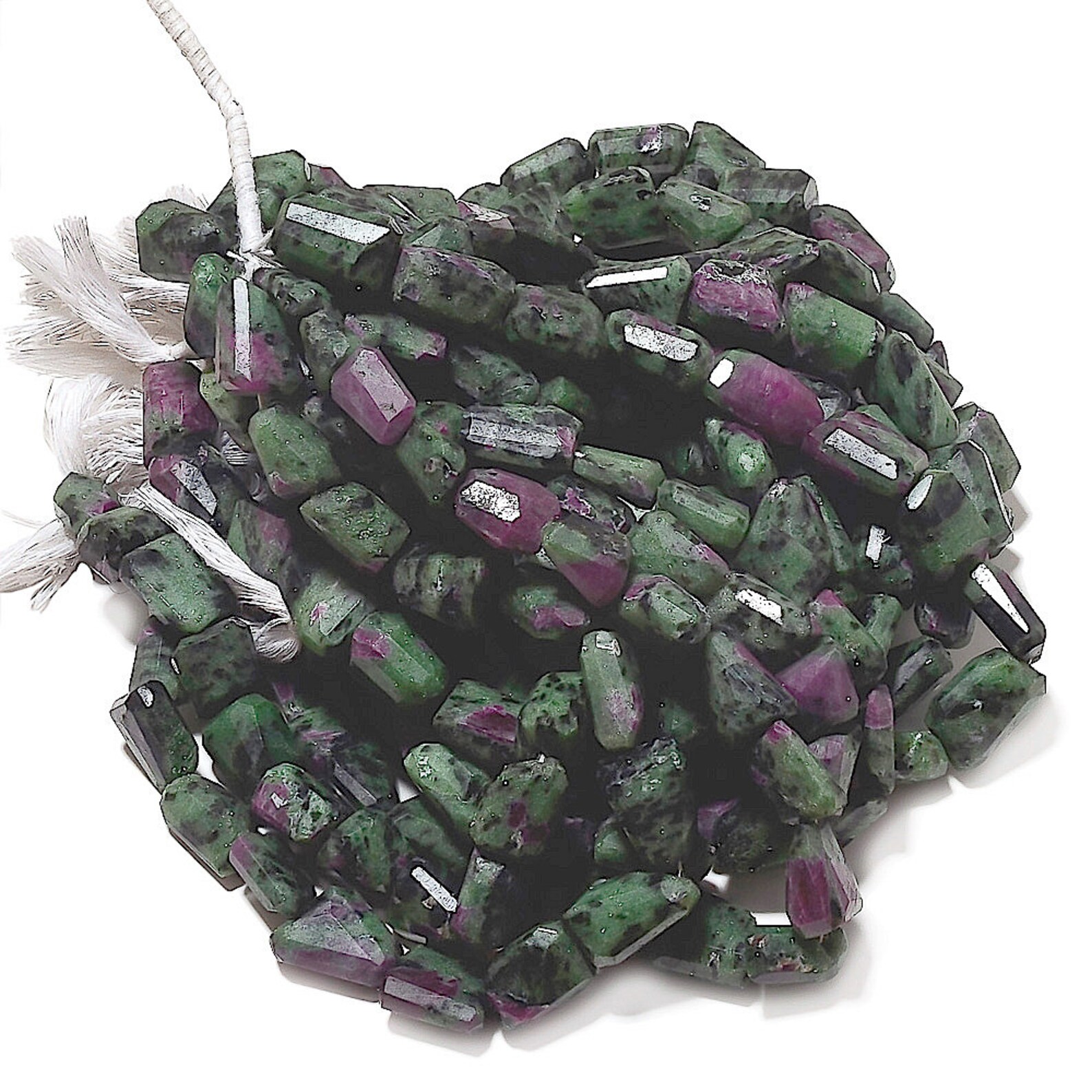 Huge Ruby Zoisite Step Cut Tumble, Ruby Zoisite Nugget Beads, Faceted ...
