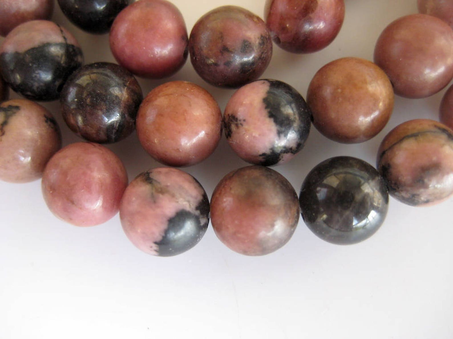 Rhodonite Large Hole Gemstone Beads 8mm Rhodonite Smooth - Etsy