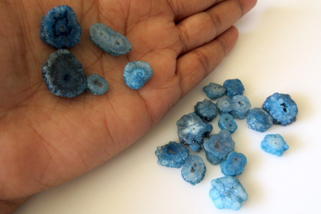 20 Pieces Tiny 7mm to 14mm Each Blue Color Solar Quartz Stalactite Gem ...
