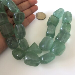 Huge Green Fluorite Tumble Beads, Natural Fluorite Tumbles, 20-28mm ...