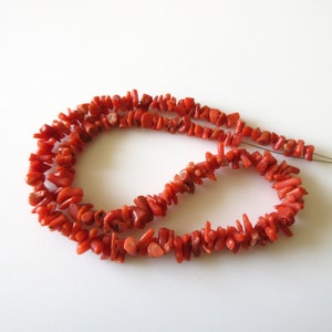 Natural Coral Chips, Original Italian Red Coral Uncut Beads, 4mm to 8mm ...