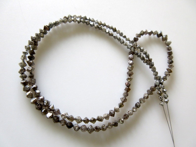 16 Inches Natural Brown Diamond Perfect Crystal Octa Beads, 2.5mm to 3 ...