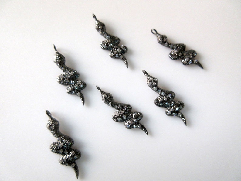 1 Pc Snake Sterling Silver Connector Charm Pendant Cubic - Etsy