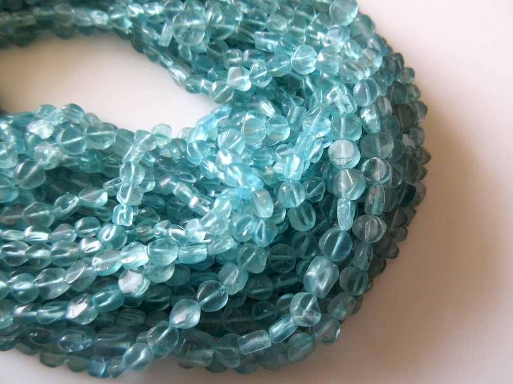 5 Strands Blue Apatite Flat Coin Beads Apatite Beads Apatite | Etsy