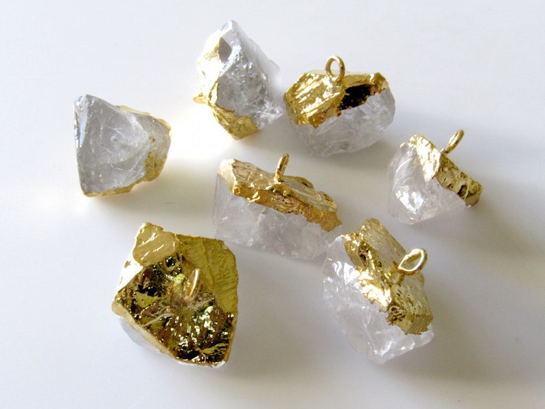 Raw Crystal Connector Single Loop Natural Crystal - Etsy