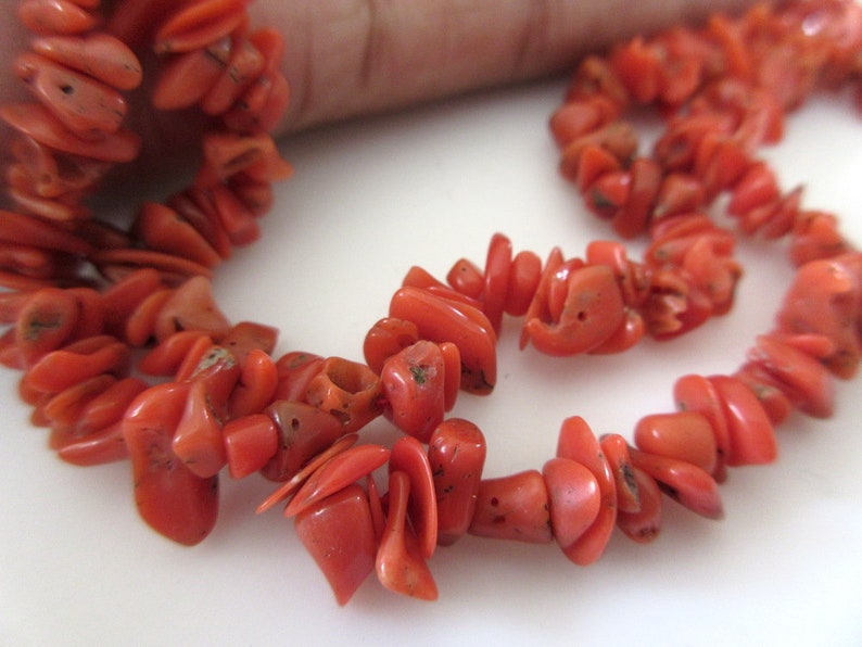 Natural Italian Coral Chips Original Italian Red Coral Beads - Etsy