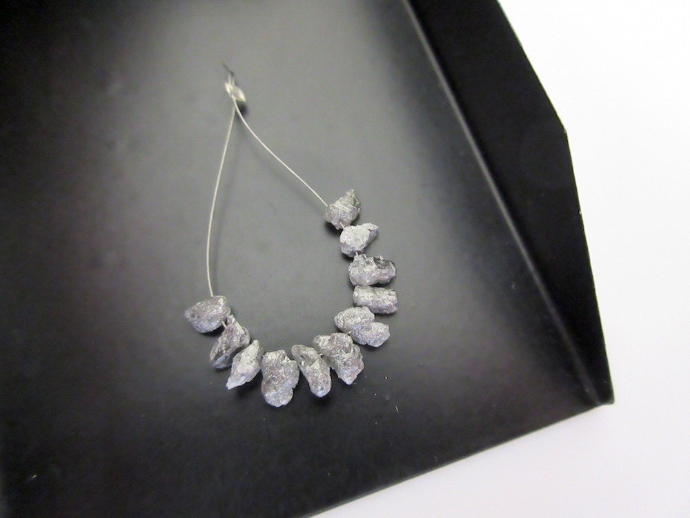5pcs Huge Gray Raw Diamond Spikes, Rough Natural Diamond Beads, Loose ...