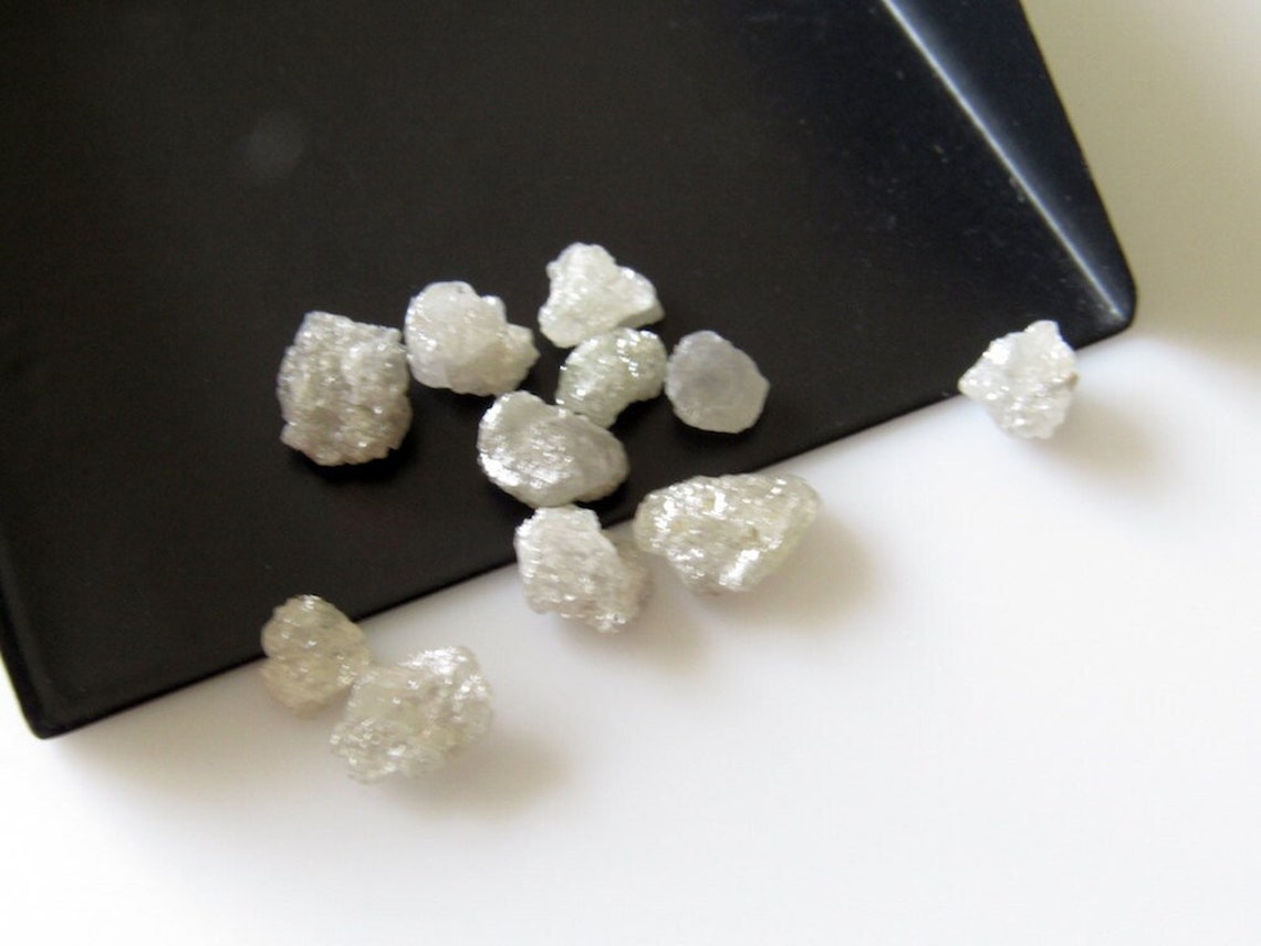 2 Pieces White Color Flat Raw Rough Diamonds Natural Uncut - Etsy