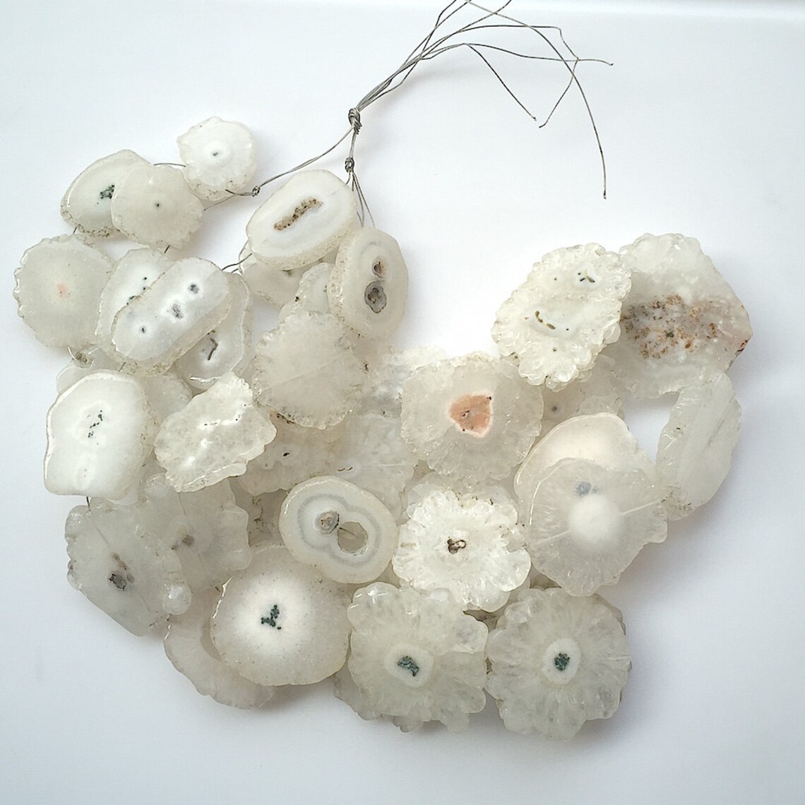 White Solar Quartz, Stalactite Slice, Natural Solar Quartz Slices ...