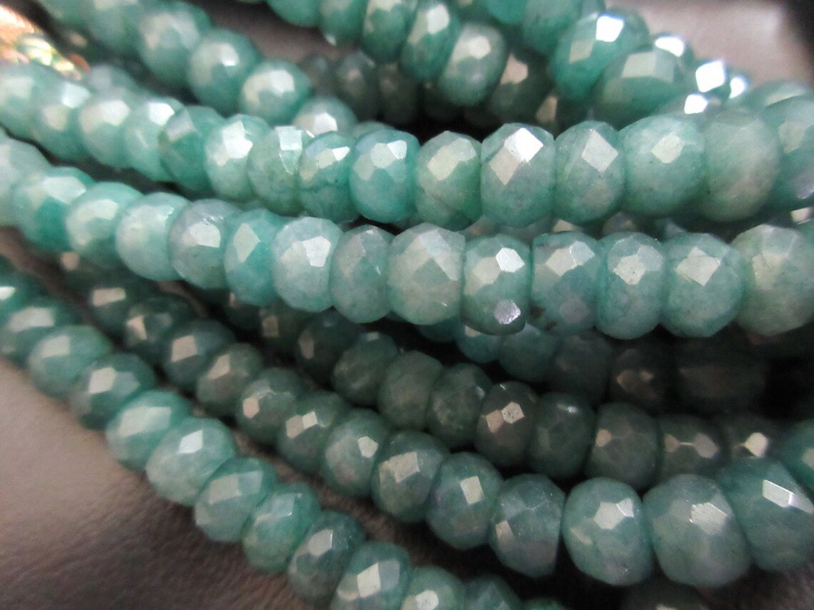 Green Corundum Emerald Color Necklace Faceted Emerald Beads - Etsy UK