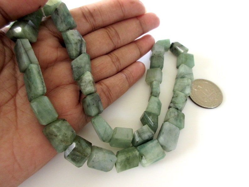 Natural Emerald Faceted Step Cut Tumble Beads 10mm to 13mm - Etsy