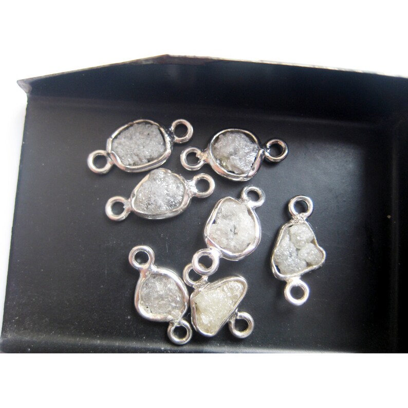 2 Pieces Diamond Connectors 925 Silver Connectors White - Etsy