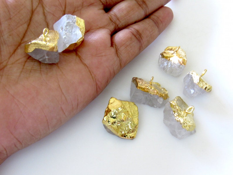 Raw Crystal Connector Single Loop Natural Crystal - Etsy
