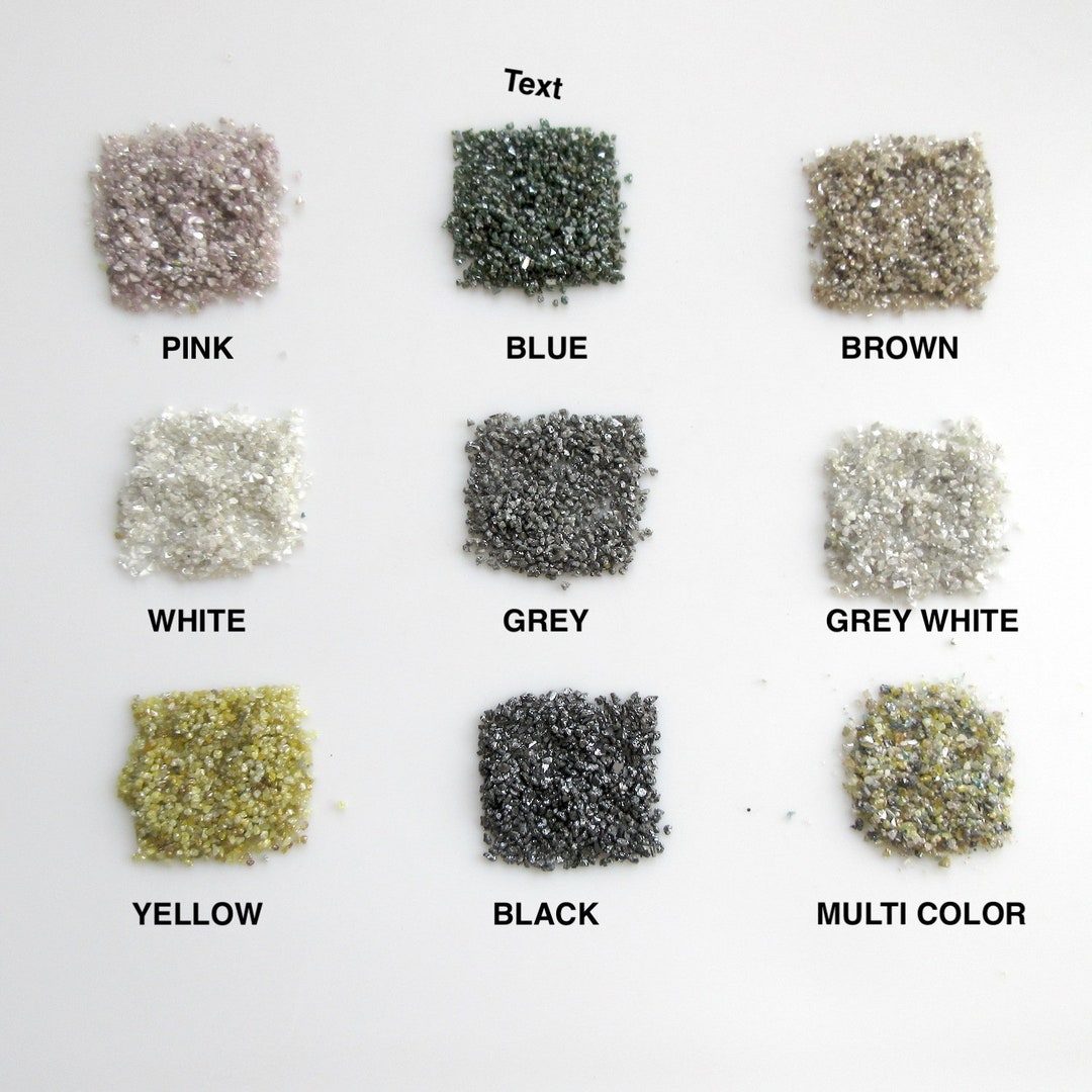 5 Carats Natural Raw Diamond Dust, Black Blue Yellow White Grey Pink ...