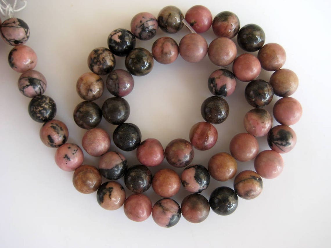 Rhodonite Large Hole Gemstone Beads 8mm Rhodonite Smooth - Etsy