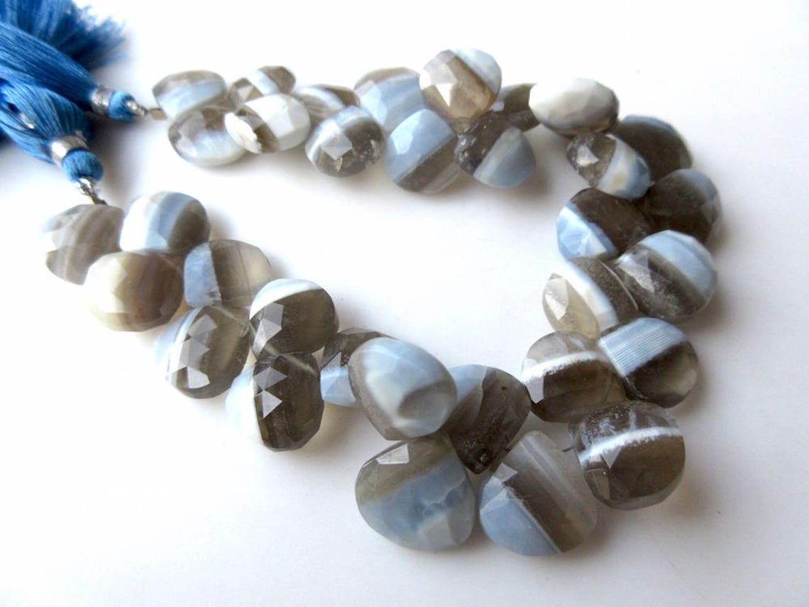 AAA Natural Blue Grey Bi Color Opal Faceted Heart Shaped | Etsy