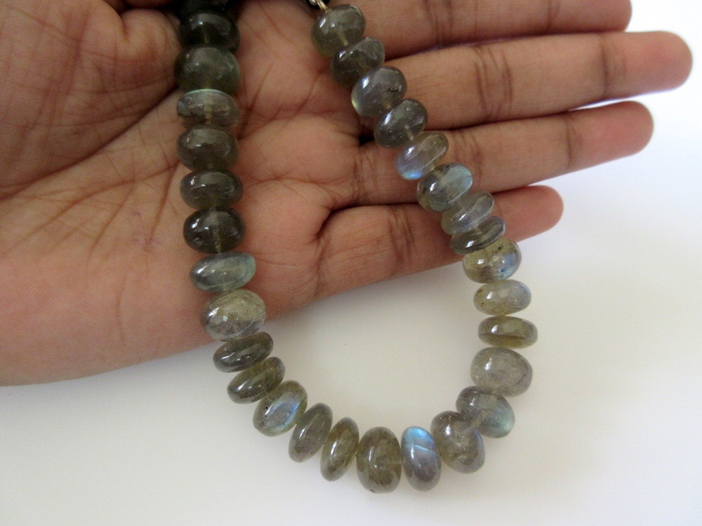 AAA Natural Labradorite Smooth Rondelles Beads 10mm | Etsy