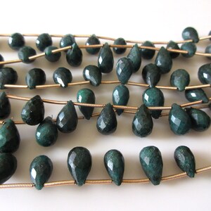 Green Corundum/emerald Tear Drop Briolette Beads, Emerald Faceted Drop ...