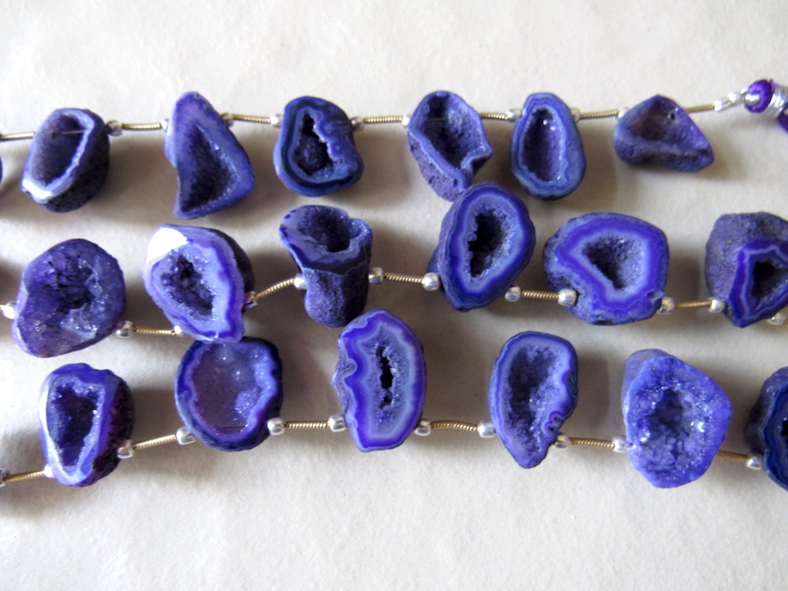 1 Strand Purple Geode Druzy Cave Beads Tabasco Geode Beads - Etsy