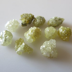 2 Pieces 5mm Each Raw Rough Yellow Diamonds, Natural Uncut Diamond ...