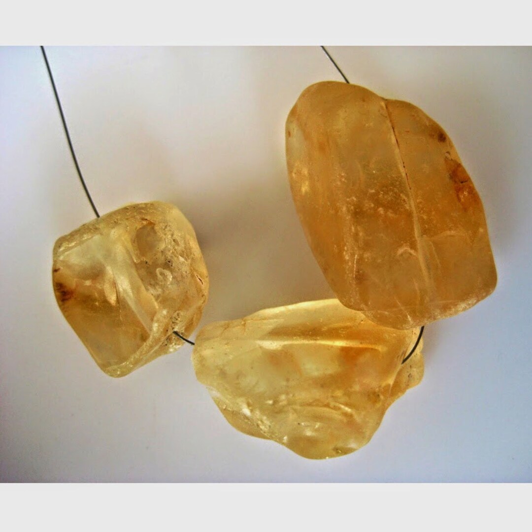 Citrine Stone, Citrine Rough Stone, Large 1mm Hole Raw Citrine Stone ...