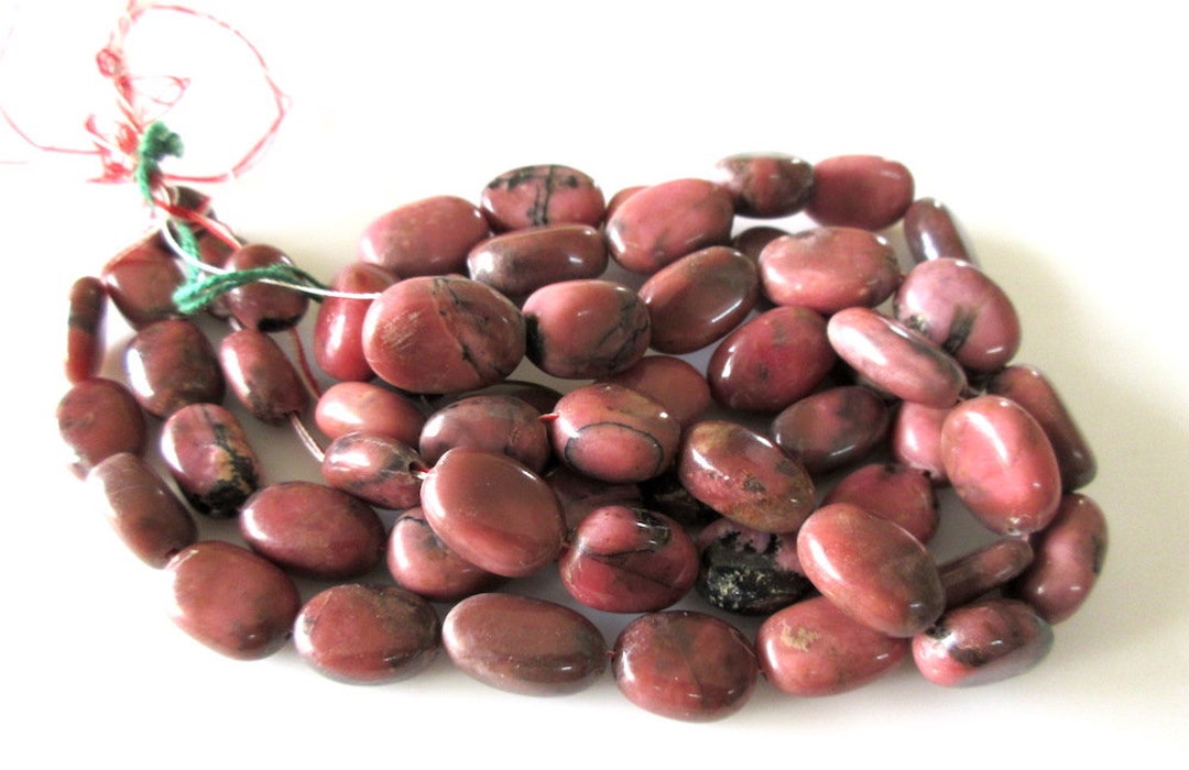 Rhodonite Tumbles, Natural Rhodonite Smooth Tumble Beads, 12mm to 17mm ...